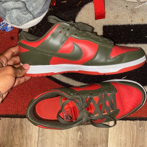 Nike | Shoes | Nike Red And Green Sneakers Iconic Dunk Style | Poshmark